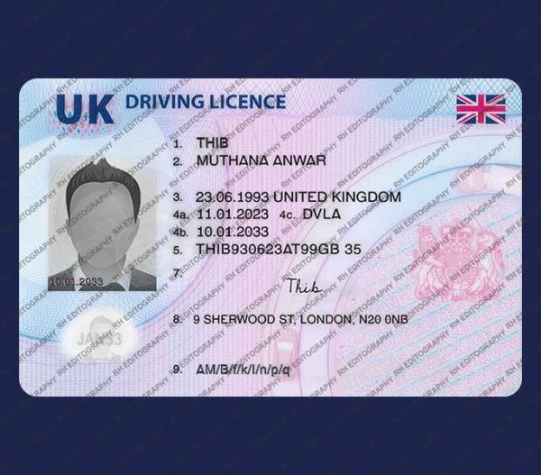 UK New Driving License PSD Template - RH Editography